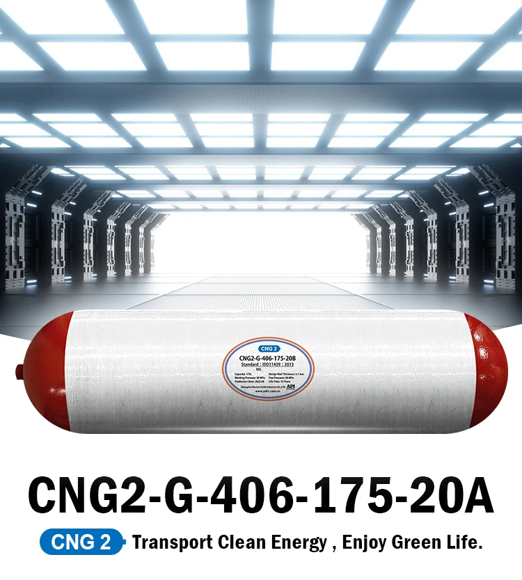Iso11119 Standard 406mm 175l 200bar Compressed Natural Gas Cng Storage ...