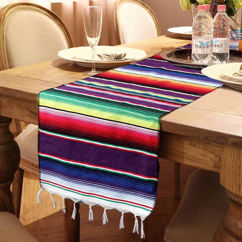 Ourwarm Dining Table Runner Macrame Linen Polyester Waterproof Table ...