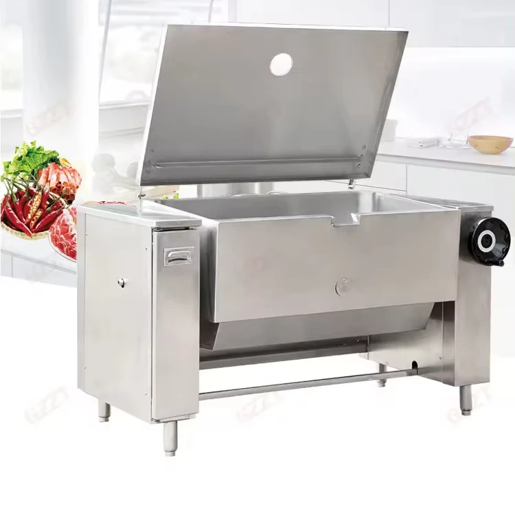80l 100l 150l 200l Commercial Tilting Braising Pan Large Flat Frying ...