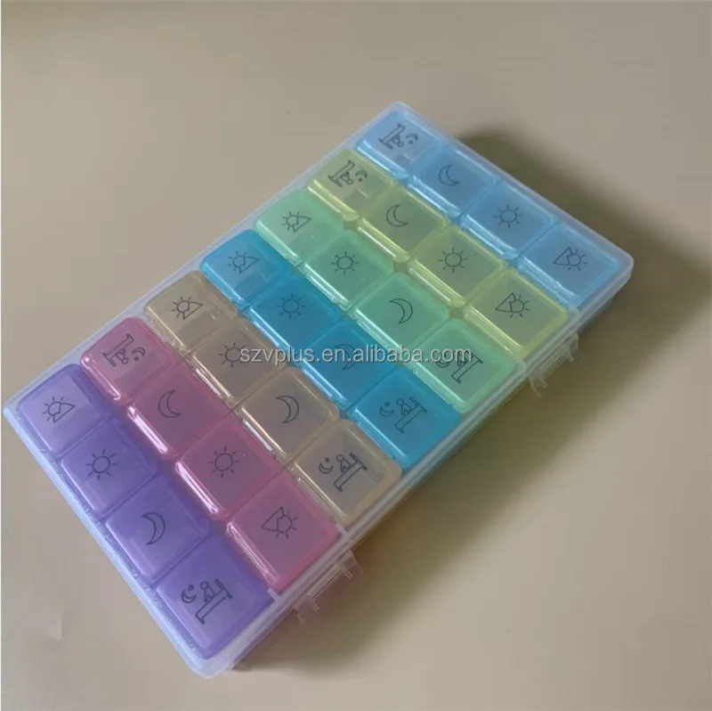 Wholesale 7 Day Custom 28 Compartment Travel Case Portable Plastic 7 ...