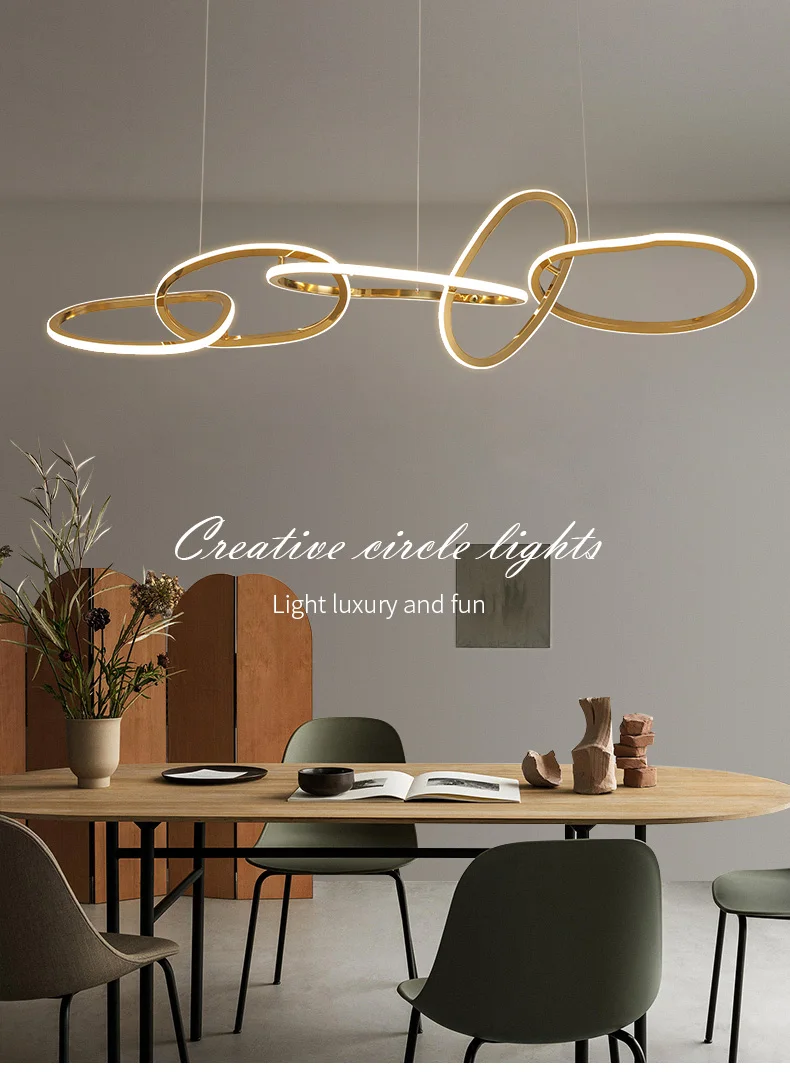 Modern Indoor Lighting - Custom Irregular Ring Chandelier