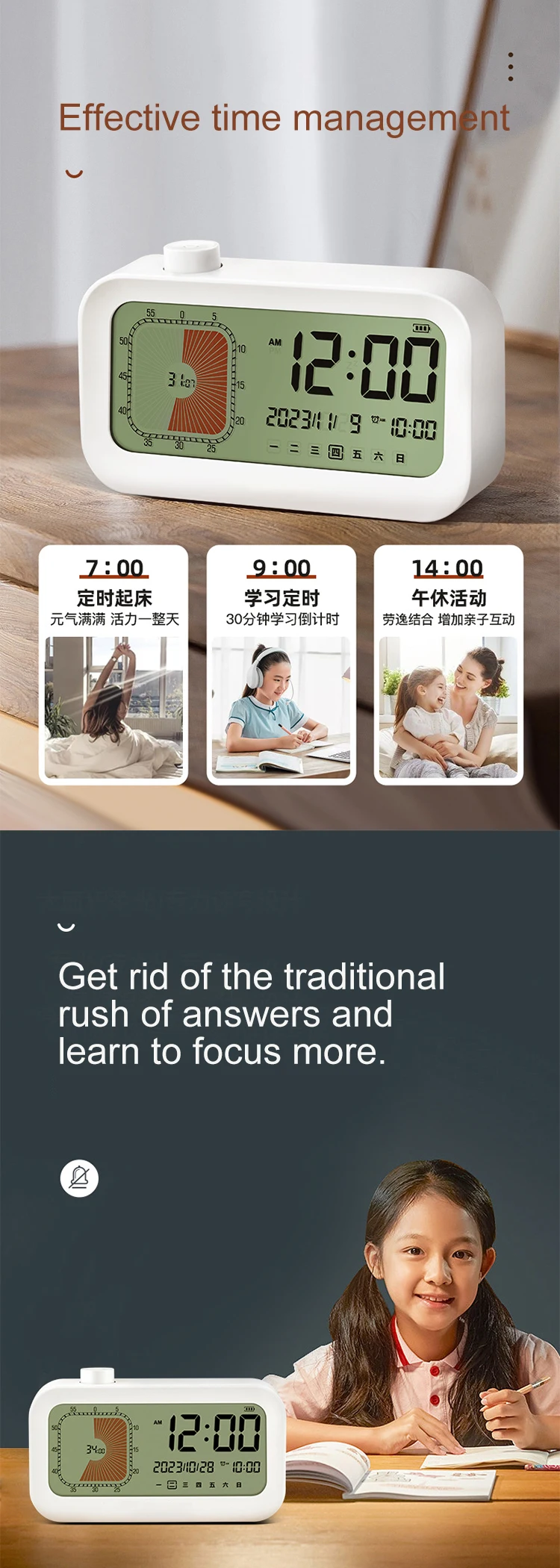 Digital Visual Rechargeable Time Timer Countdown Countup 60 Minute