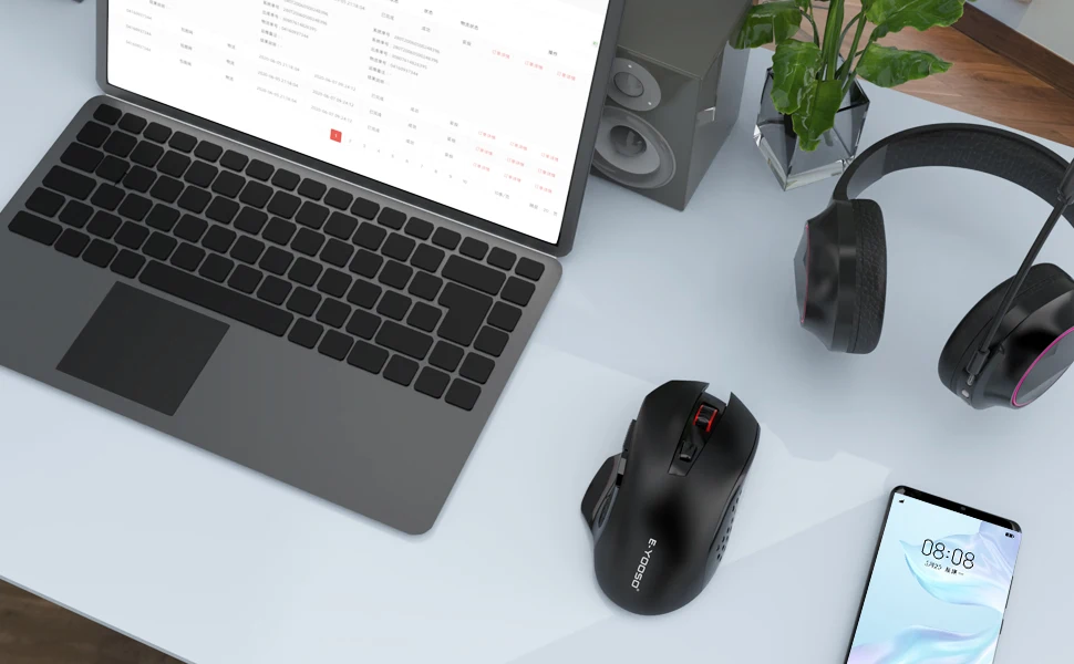 Professional Ergonomics Design Wireless Mouse Optical 4800DPI USB ...