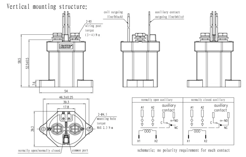 High Voltage 1000v 50A DC Contactor Relay for EV Charging