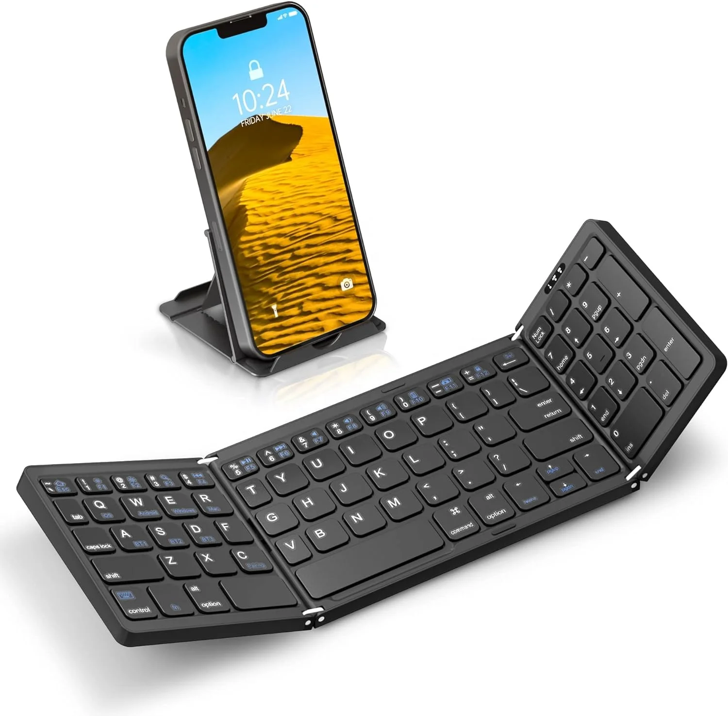 Office portable pocket Abs Keyboards foldable keyboard with numpad ...