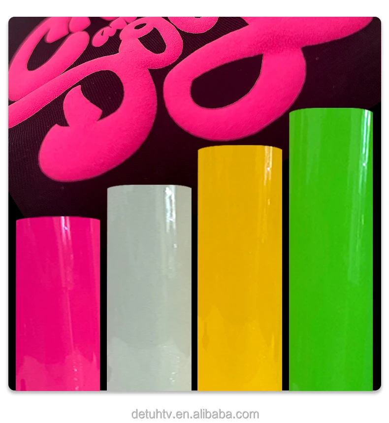 Glow in the Dark 3D Puff Vinyl Heat Transfer - Luminous Fluorescent HTV ...