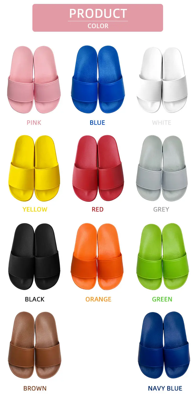 Comfortable Multiple Colors Black White Blank Pvc Slippers Sandals ...