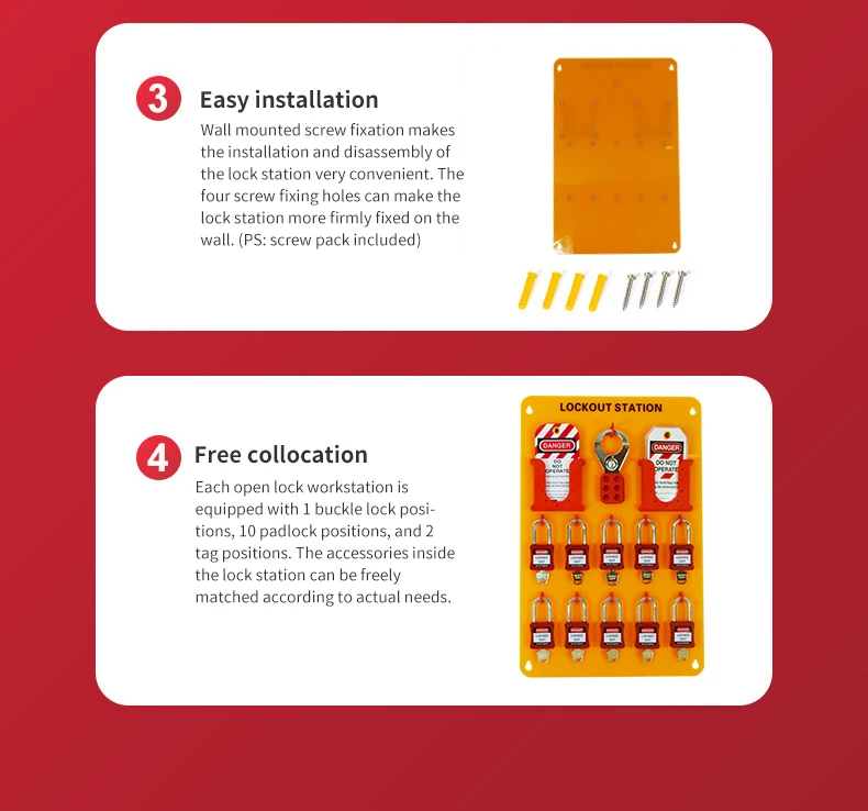 ELECPOPULAR Lockout Tagout Station - 10 Padlocks & Safety