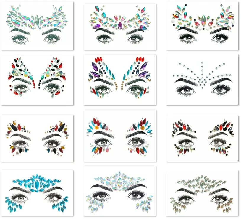 Rhinestone Body Jewelry Sticker Breast Jewels Tattoo Crystal Chest ...