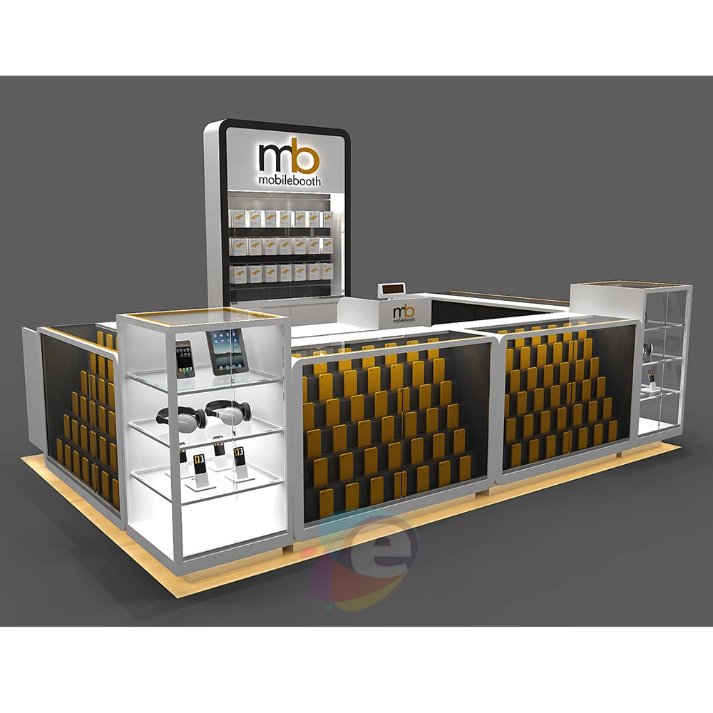 Unique 3D Design Cell Kiosk Design Elegant Style Shop Smartphone Kiosk ...