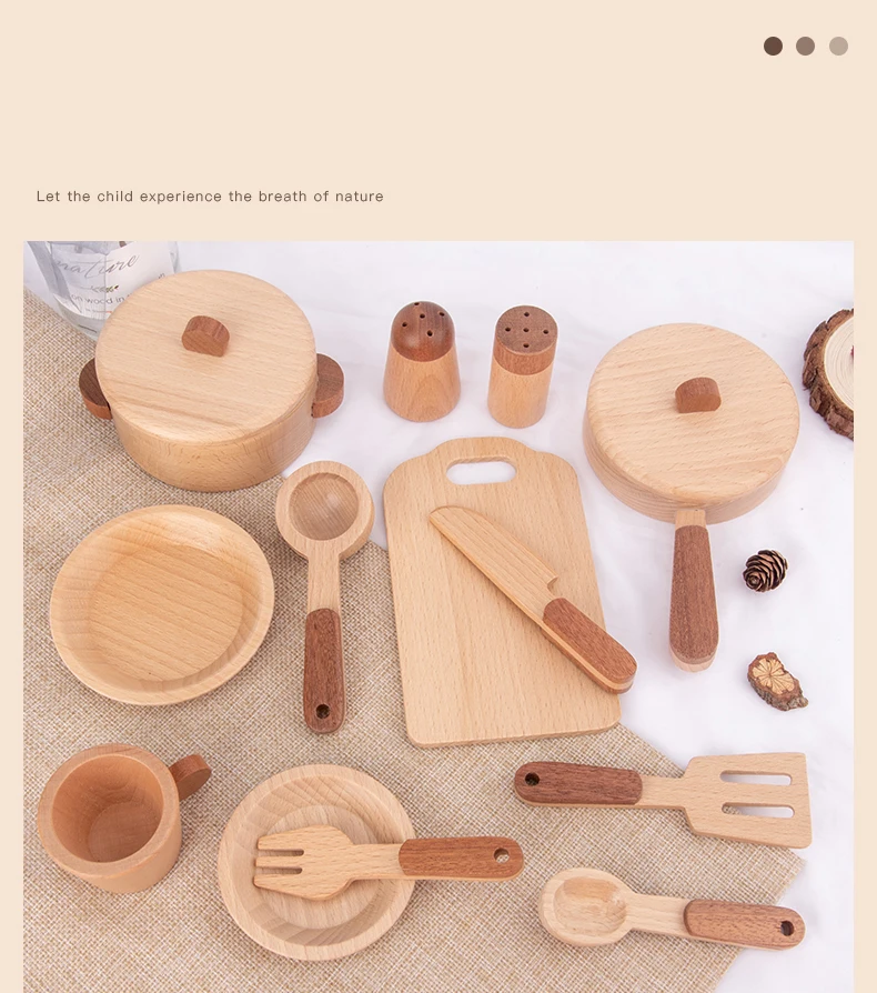 New Design Wooden Simulation Kitchen Set Kid Cooking Toy Wooden Cutting ...