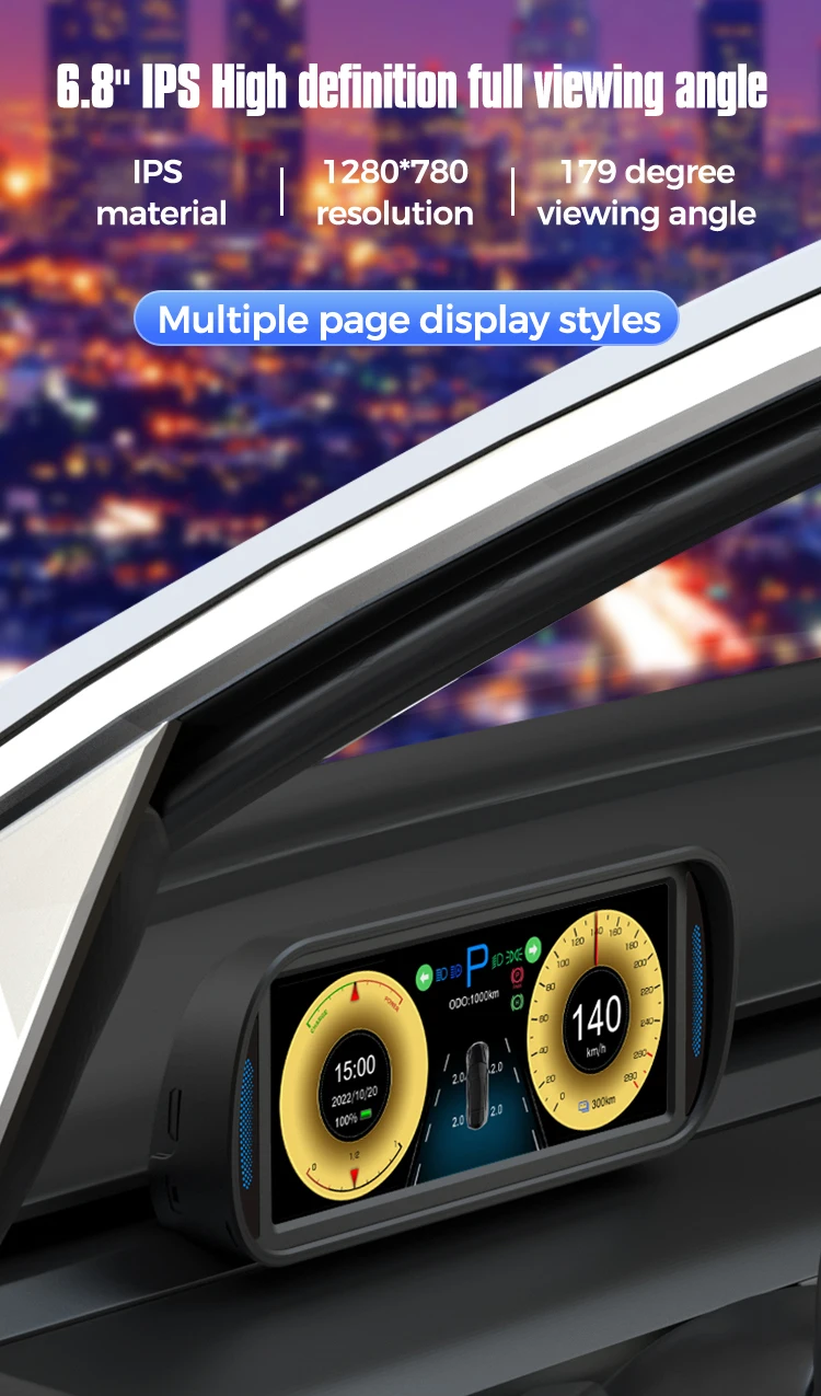 Vjoycar Headup Display Car Hud Dashboard Speed Meter Tire Pressure ...