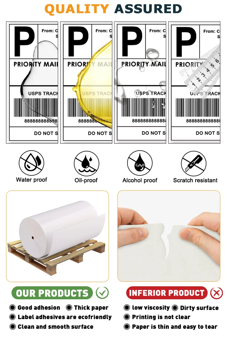 Industrial Semi-Glossy Barcode Label Jumbo Roll Self-Adhesive Thermal ...