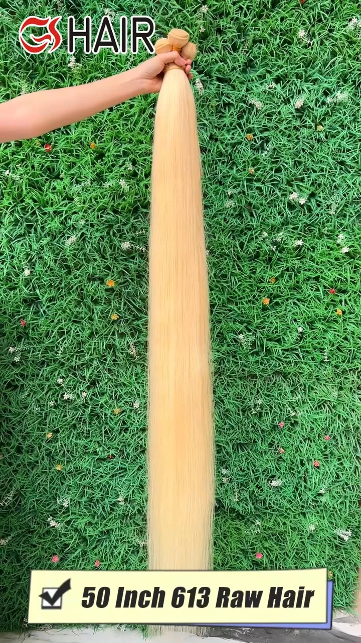 Gs 50 Inch Cuticle Aligned Raw 613 Virgin Hair Brazilian Human Weave ...