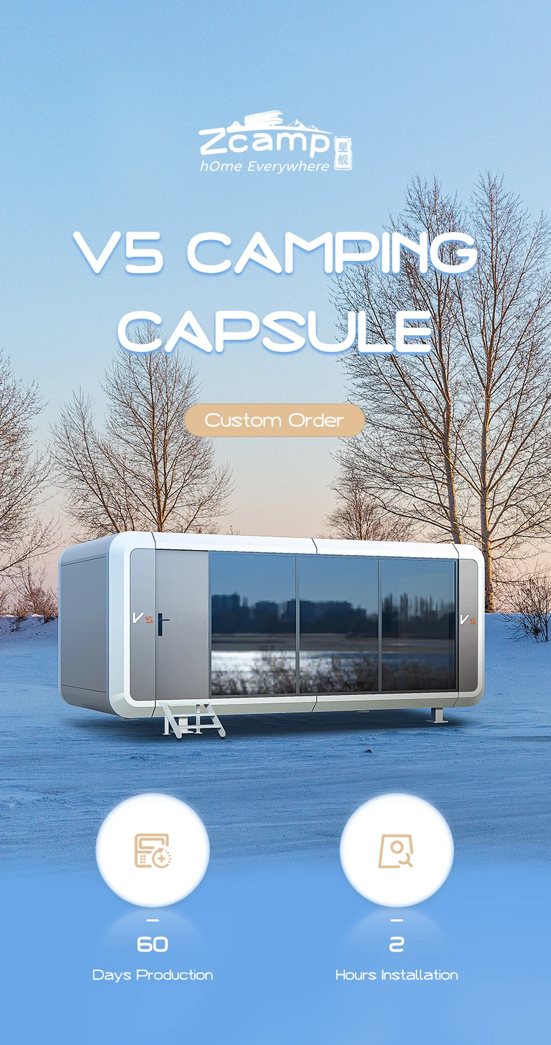 Zcamp V5 Prefab House - Eco-Friendly Capsule Bed Cabin