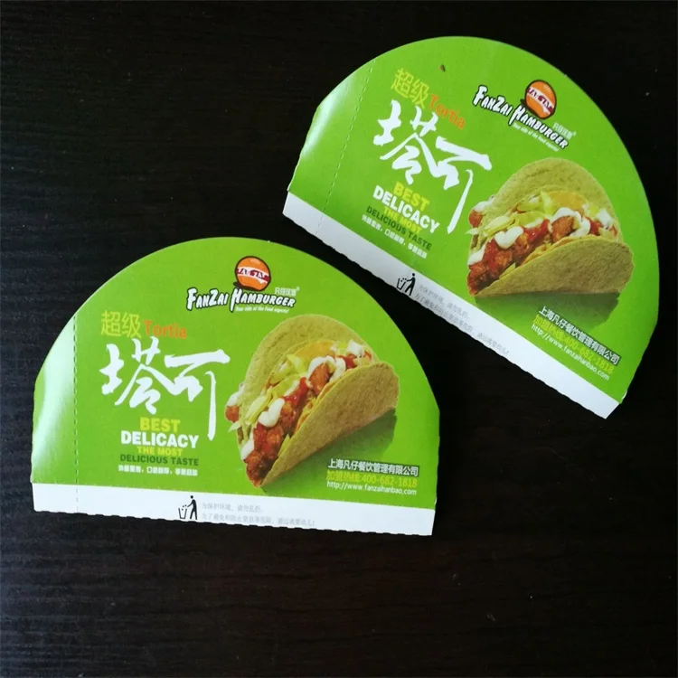 Restaurant Togo Takeout Cardboard Food Boxes Big Tacos Packaging Holder ...