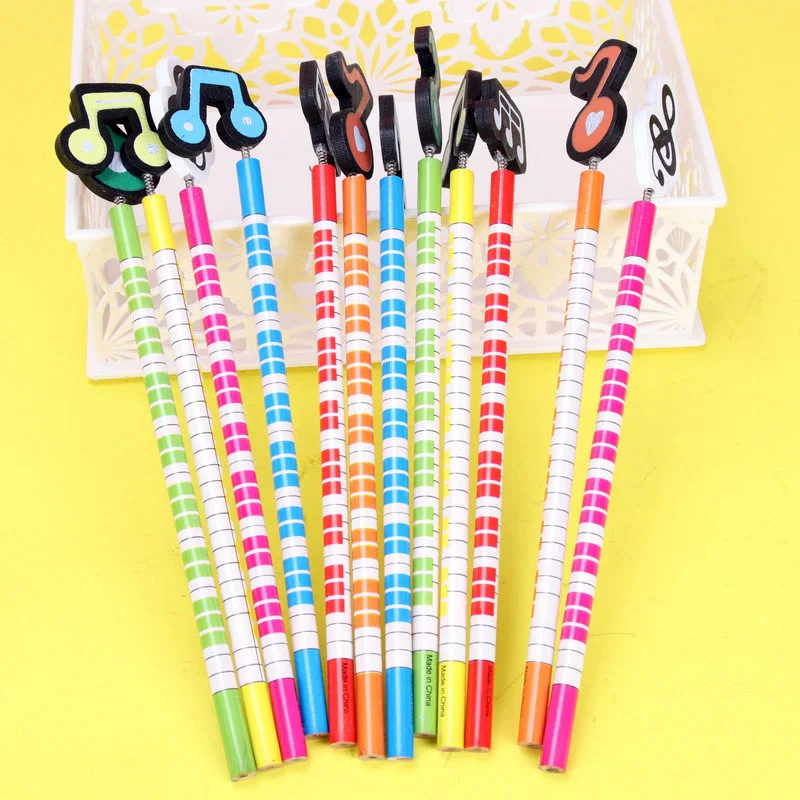 Musical Note Wooden Pencil Cute Cartoon Learning Stationery Musical ...