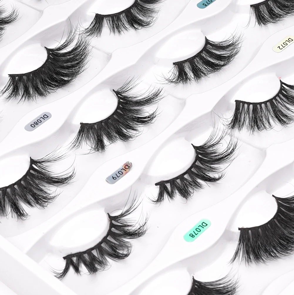 25 Mm Fluffy Strip Eyelashes Set Pairs Mink Thick 25mm 15-30 Mm Real ...