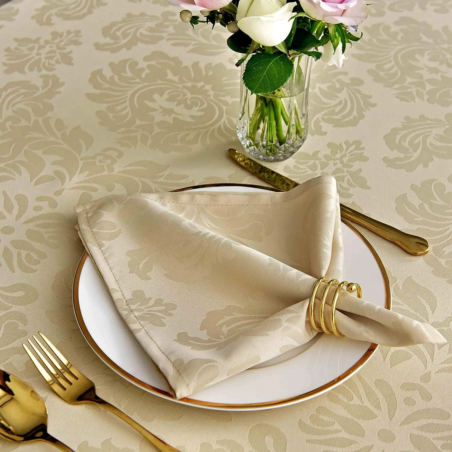 Jacquard Cloth Napkin Pattern Solid Washable Polyester Dinner Napkins ...