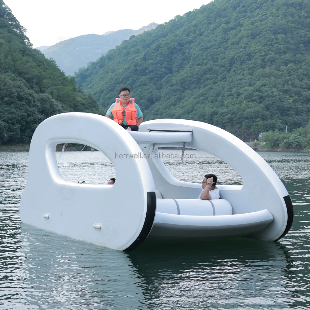 EJIA Inflatable Electric Boat - Rigid High-Pressure Catamaran