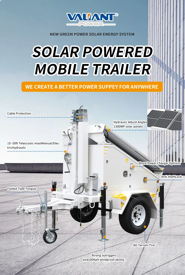 Mobile Solar CCTV Surveillance Trailer - Reliable Power
