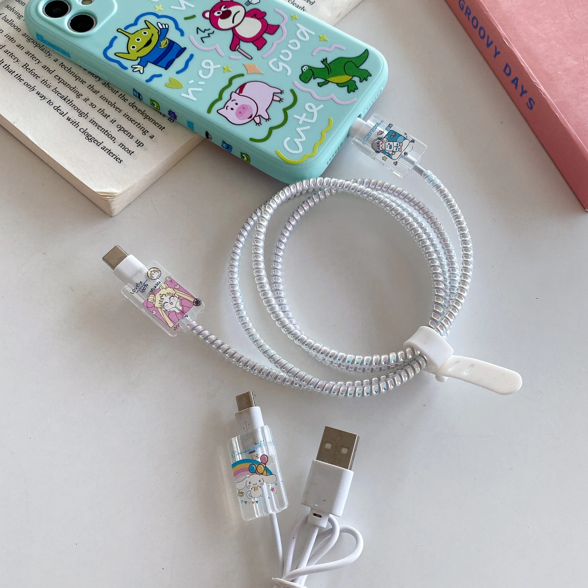 Cute Cartoon Cable Protector For Iphone Charger,Kawaii Anime Bunny ...