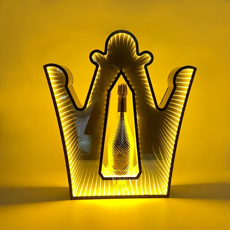 Modern Gold Acrylic LED Bottle Presenter with ODM Logo for VIP Display ...