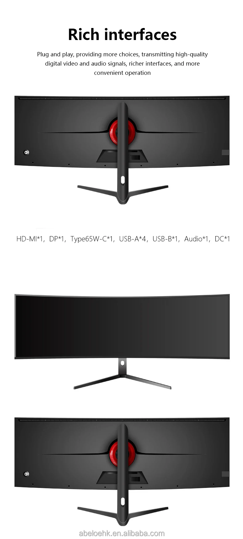 1ms Response Time Gaming Monitor - 5K 49 Inch Curved Display