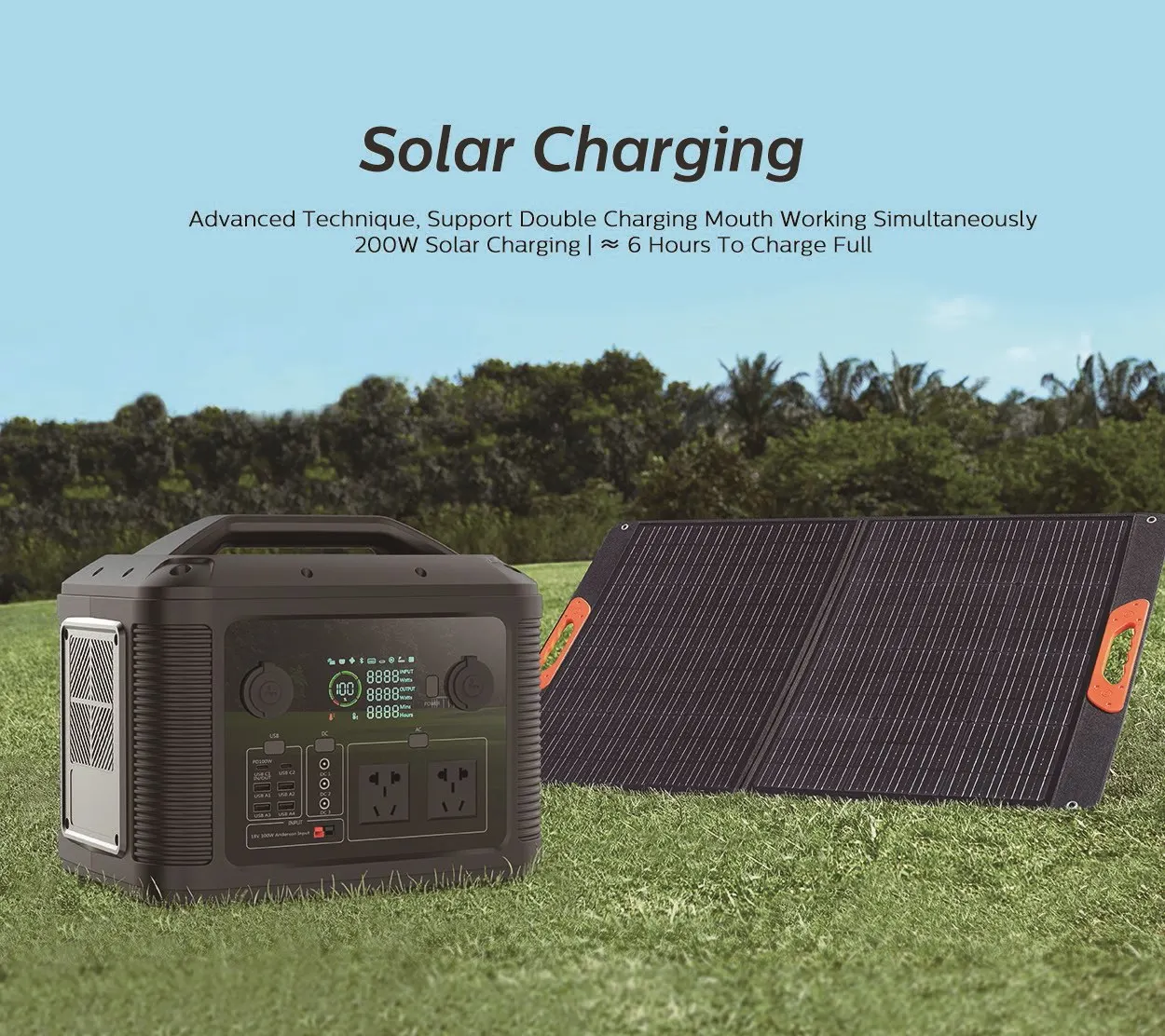 Popower Solar Generator 1000w 1200w 1500w Outdoor Bank Portable Solar ...