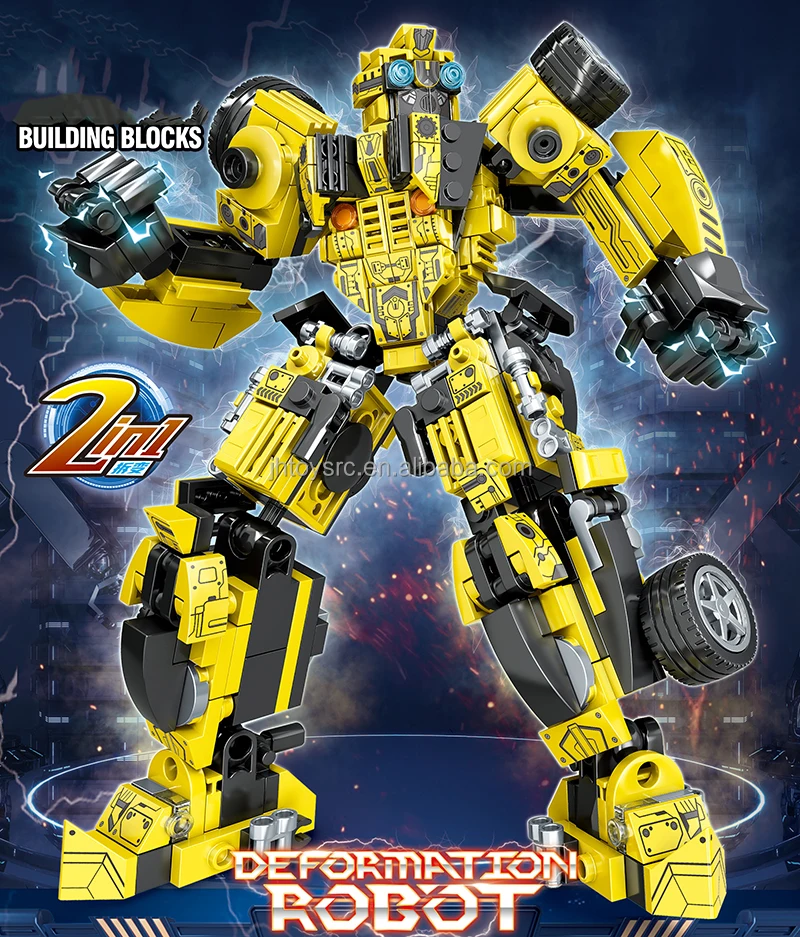 Plastic Bee Action Figure Robot Model Kit Transform Brick Toys Engineering Transformation Car ...