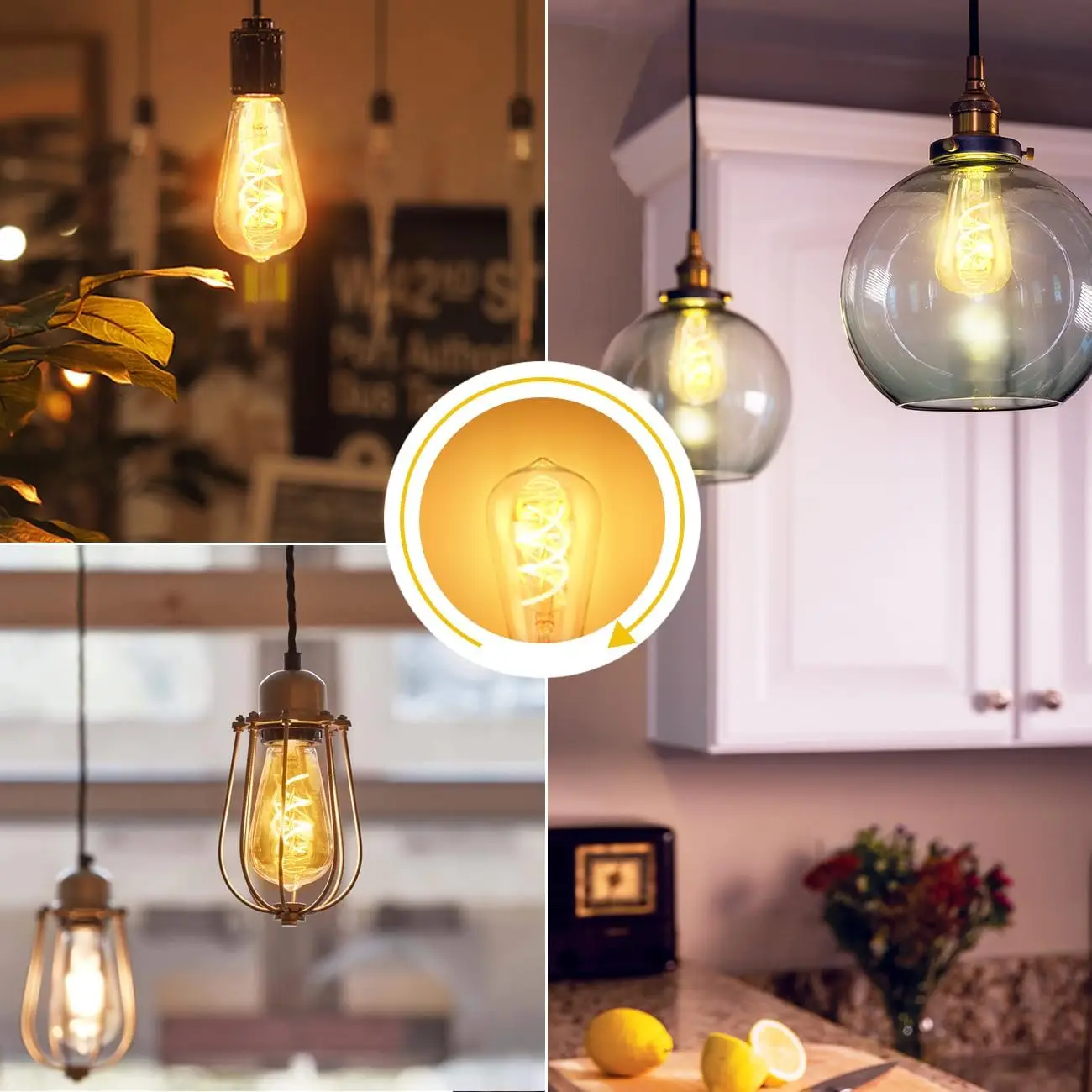 Quality Nostalgia Retro Lighting in the Home Cafe Bar E27 ST64 LED 4W ...