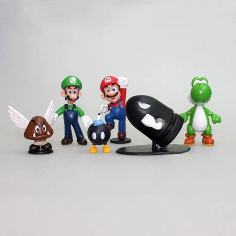2024 Wholesale Game Mario Bros Color Box Packing Mario Toy Mini Figures ...