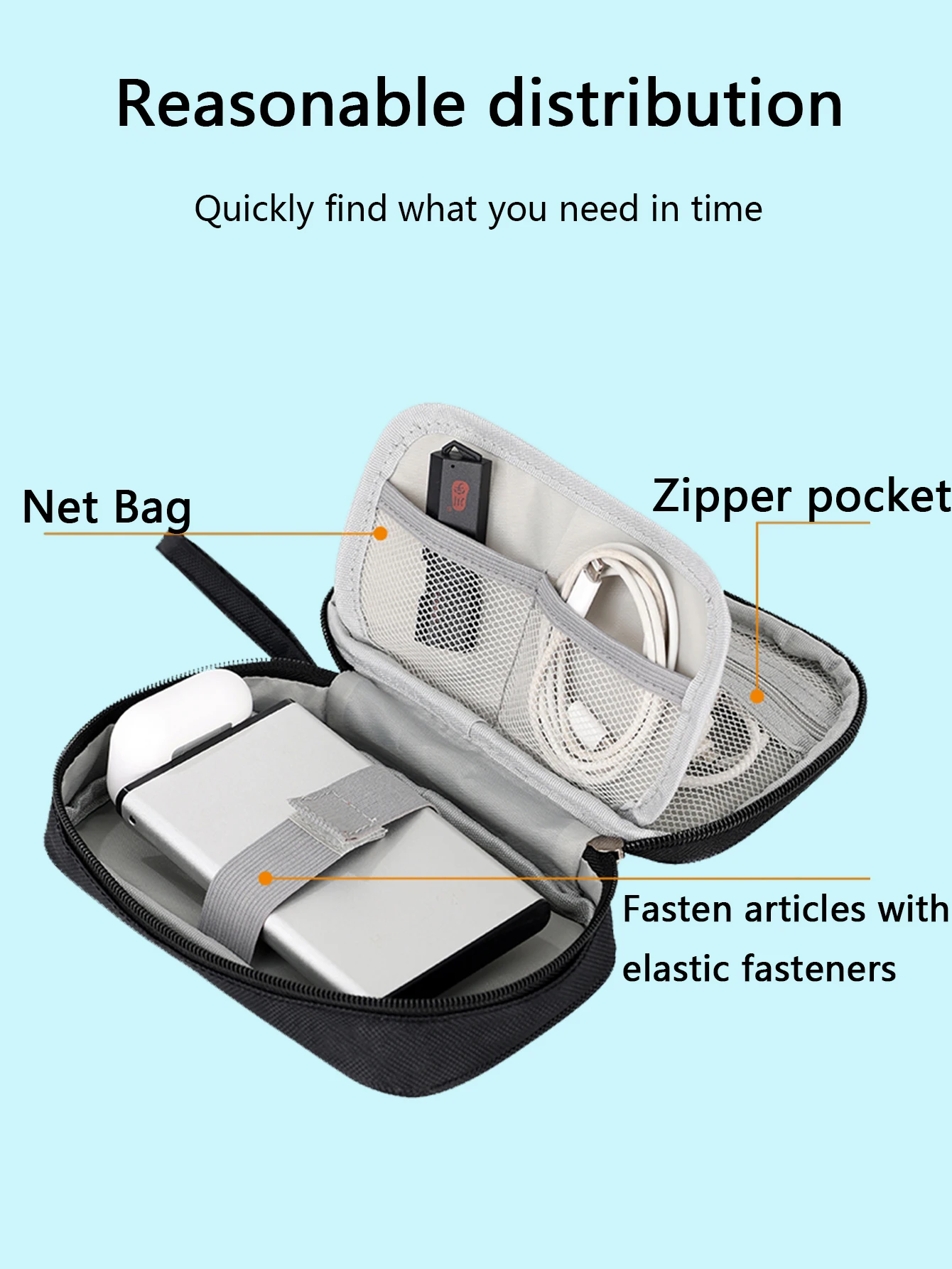 Multi-functional Handheld Digital Bag Travel Data Cable Storage Mini ...