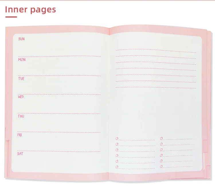 2024 2025 Custom Soft Pink Pu Leather Cover Daily Planner - Buy Leather ...