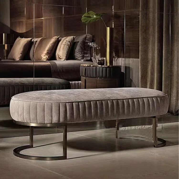 Luxury Hotel Furniture Tufted Velvet Bedroom Ottoman Benches Modern ...