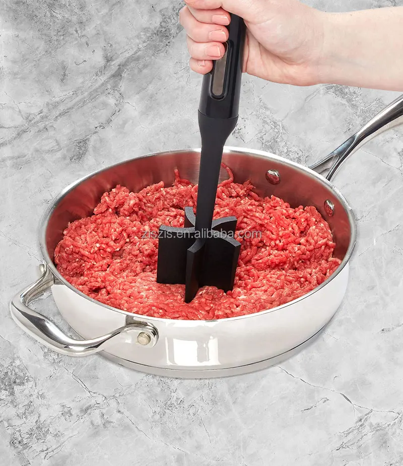 Professional Nylon Meat Chopper And Potato Smasher Heat Resistant With 5 Curves Blades Ground