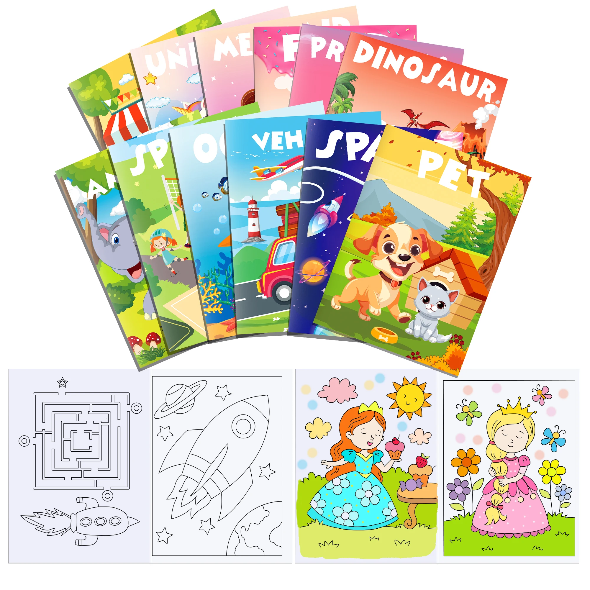 Ty037 Cartoon Character Theme Coloring Books School Activity Fillers ...