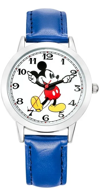 Official Disney License Mickey Mouse Leather Strap Watch Children Strap ...