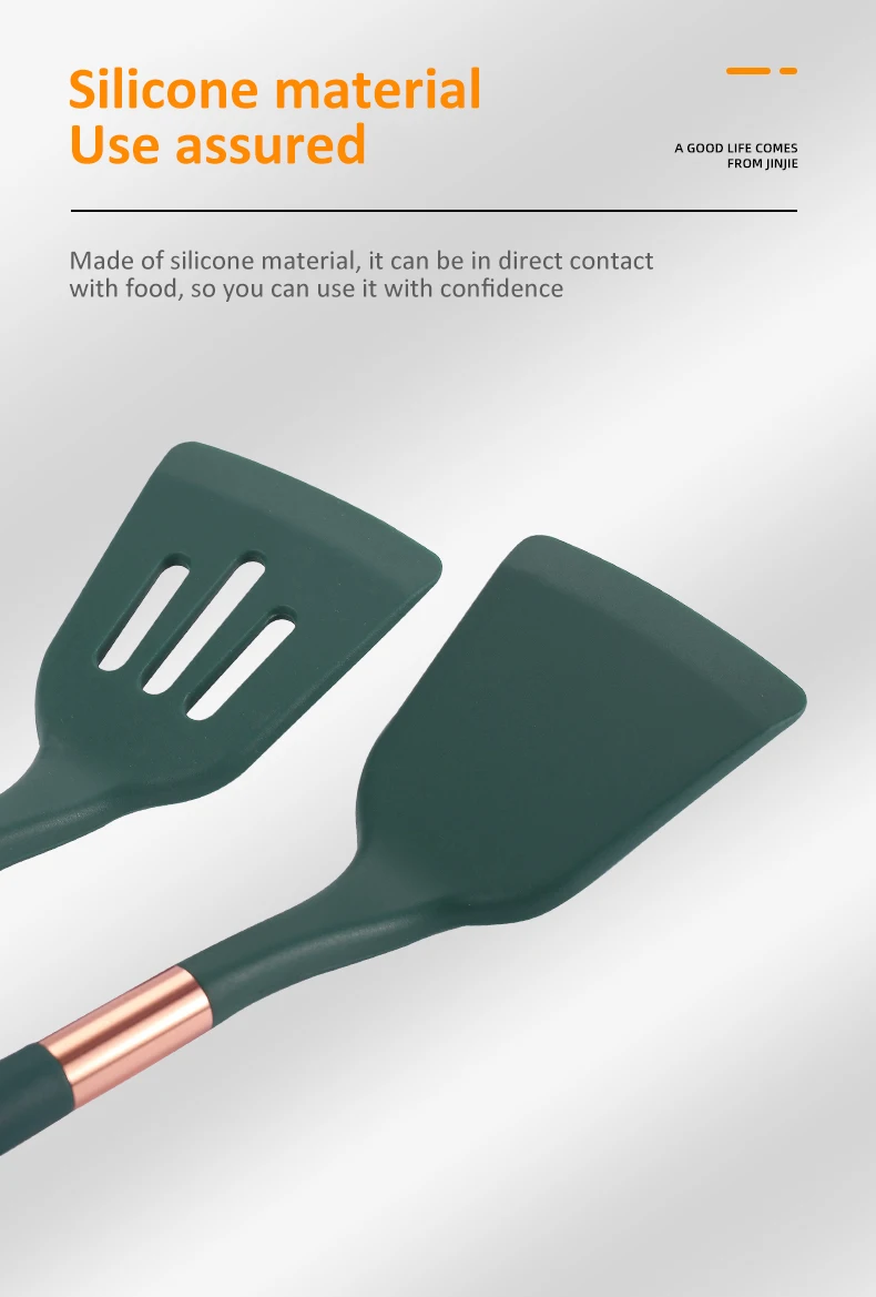 100% Eco-friendly Food Grade Cooking Tools 12pcs Kitchen Utensil Set ...