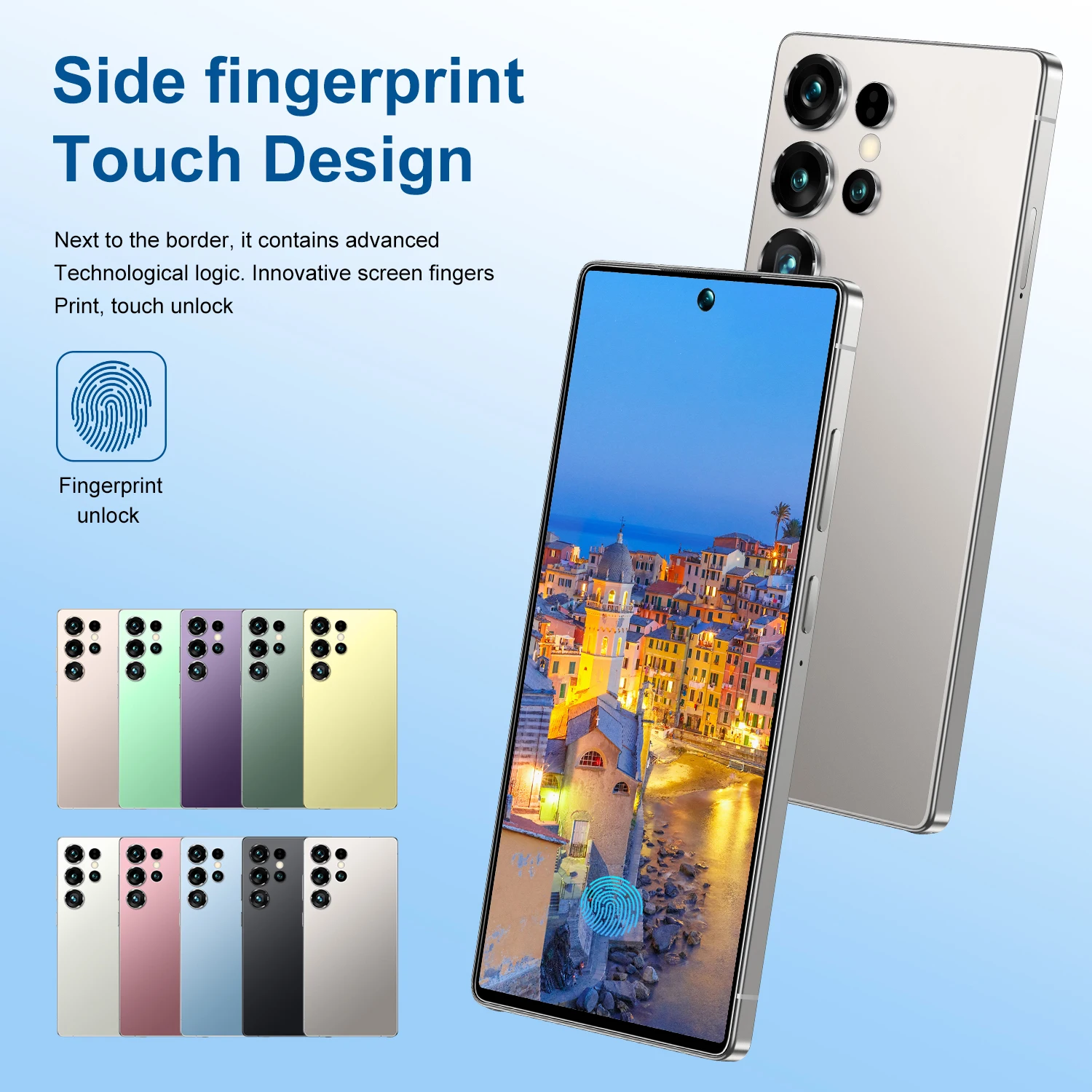 Unlocked Smartphone S25 ULTRA 5G Capable 7.3" HD Screen Face ...