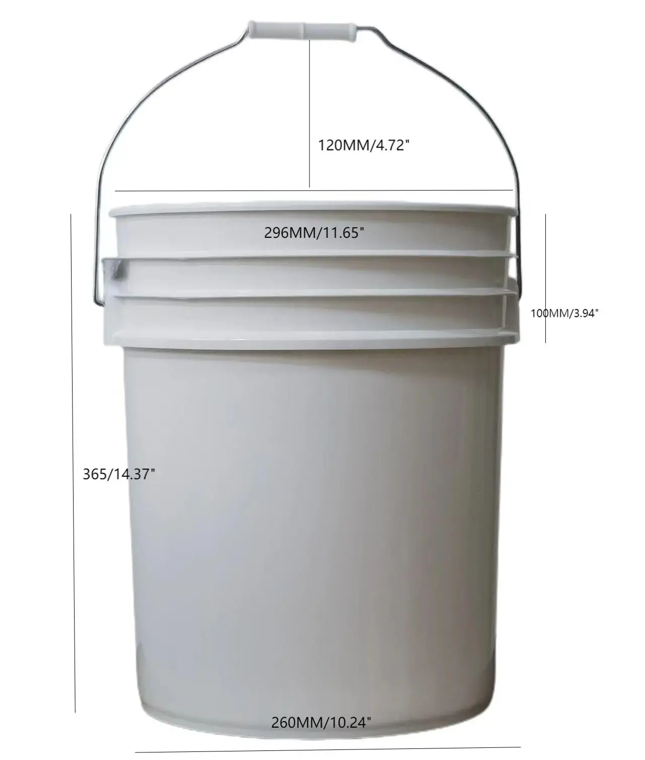White Food Grade Plastic Pail 5 Gallon Bucket & Normal Pouring Spout Lid,Air-tight Gamma Screw ...