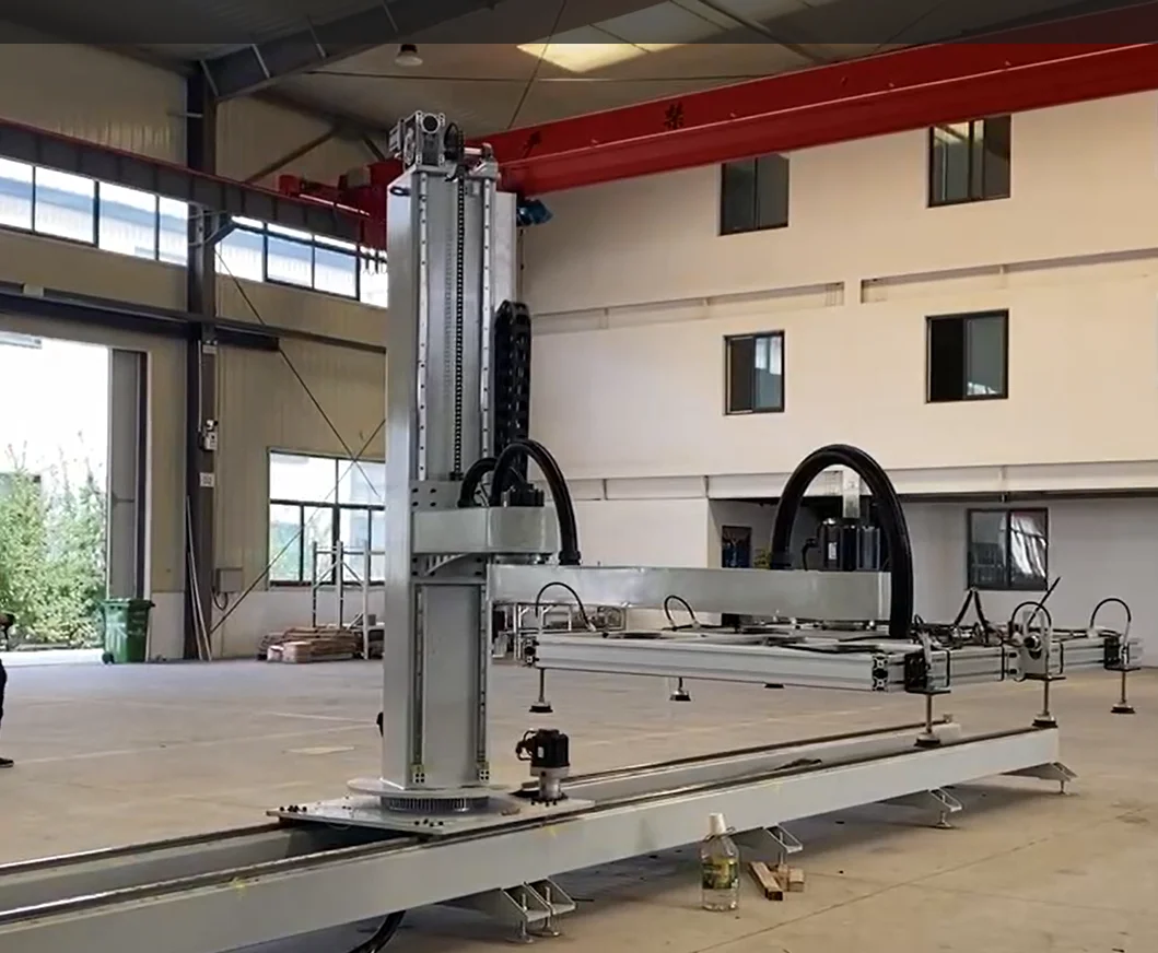 Tailored Ground Guide Rail Column Loading Linear 5axis Robot Arm Fully