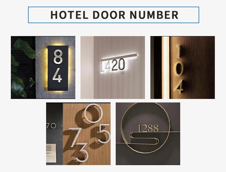Business Signage Hotel House Number Plates Stainless Steel and Acrylic ...