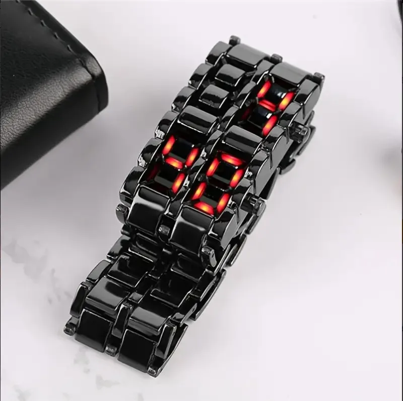 Unisex Luxury LED Display Wristwatch - Red Blue LED Dial