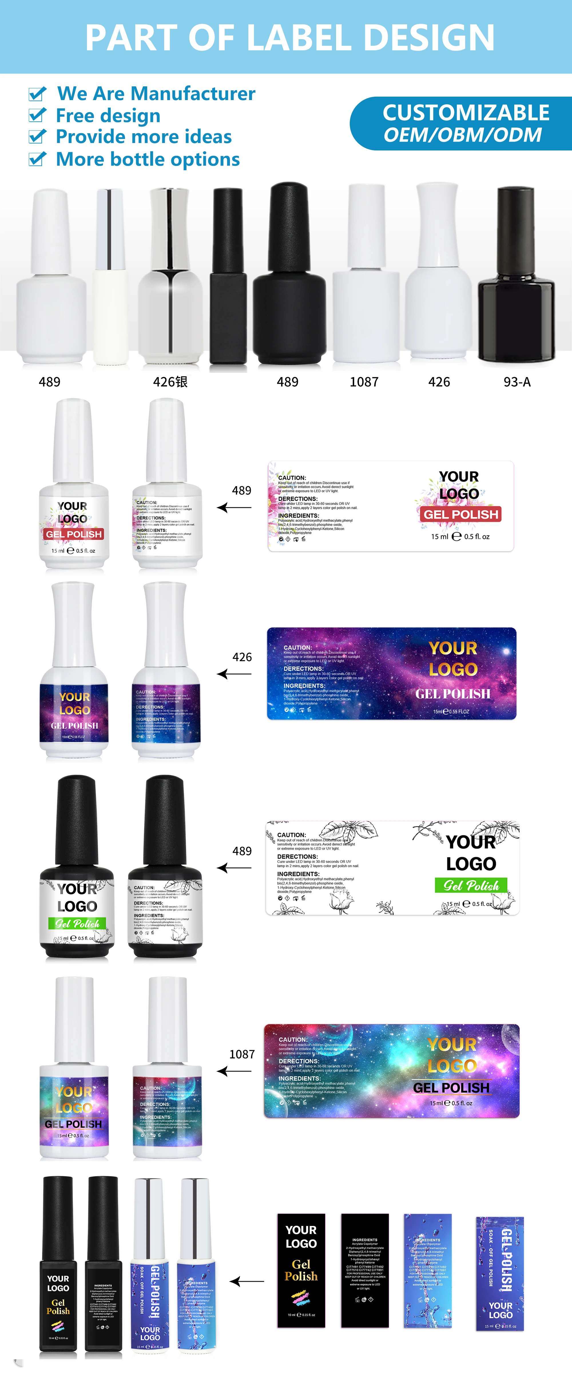 Unigel 800 Colors Pure Color Gel / Professional Solid Gel Polish ...