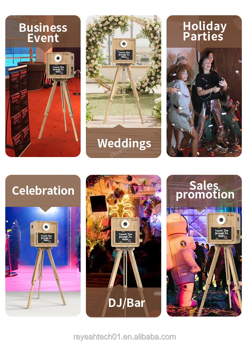 Portable Basic 15.6 Inches Touch Screen Digital Wooden Dslr Photo Booth ...
