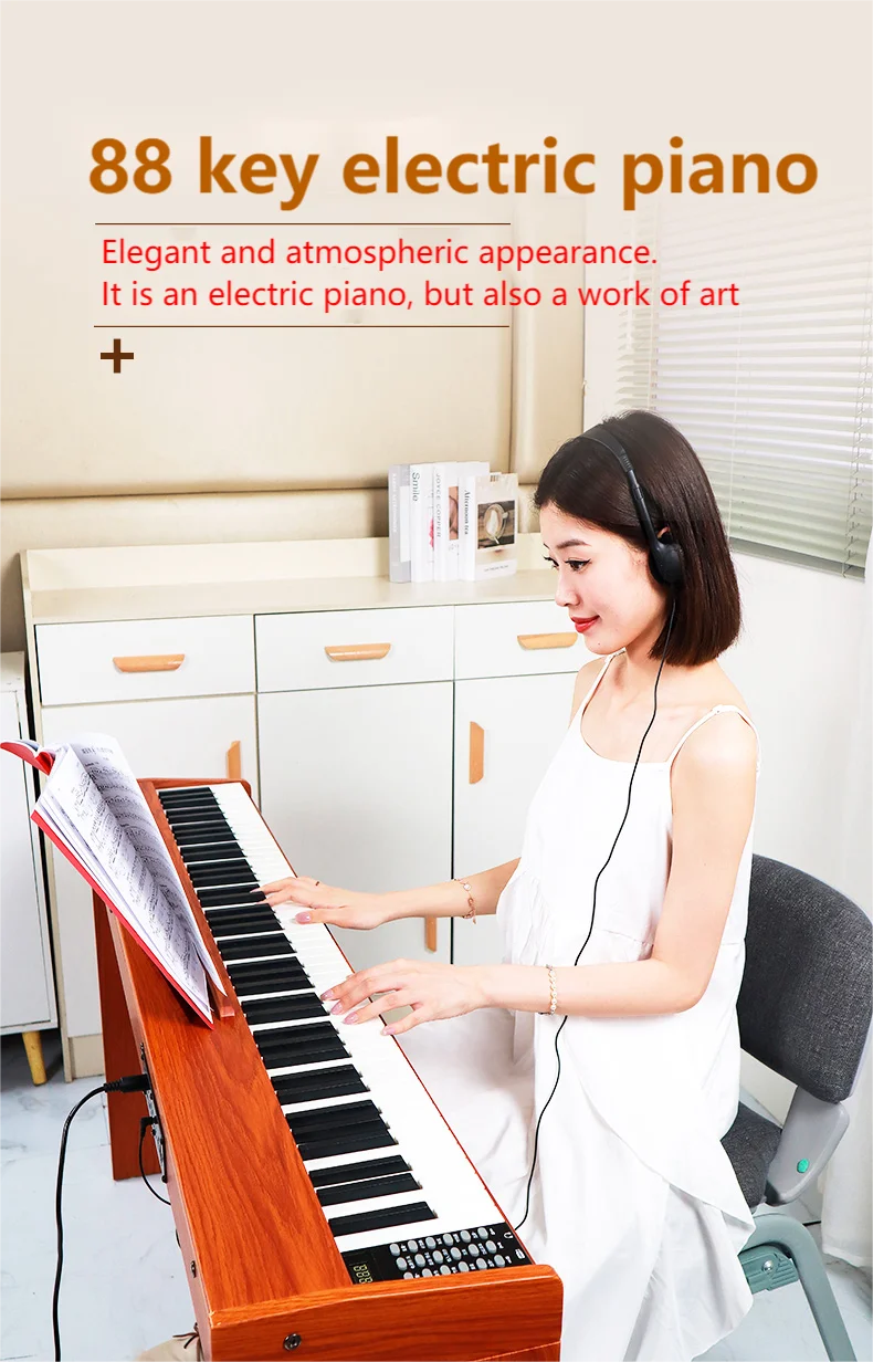 88 Keys Professional Musical Instruments with Durable Wooden Cover ...