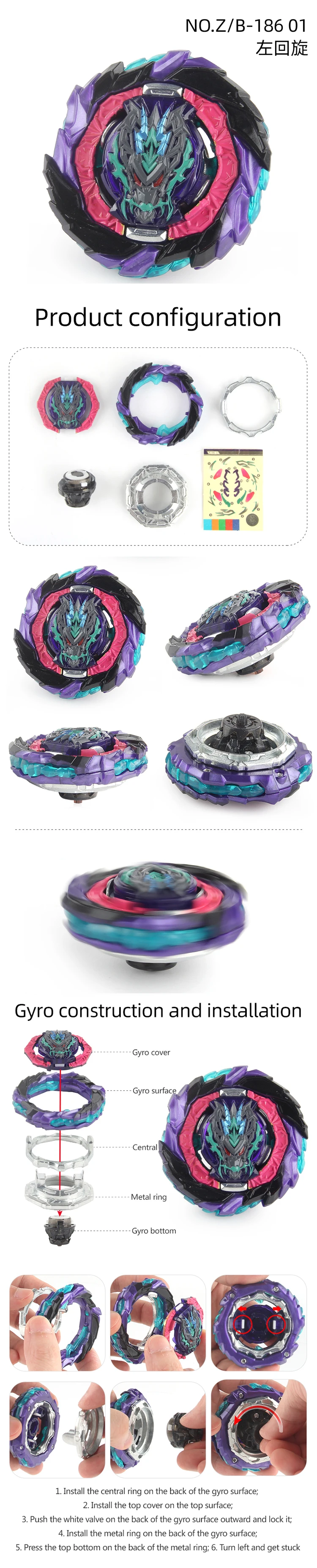 Spinning Top Beyblades Original Metal Battle Beyblades Burst Set ...
