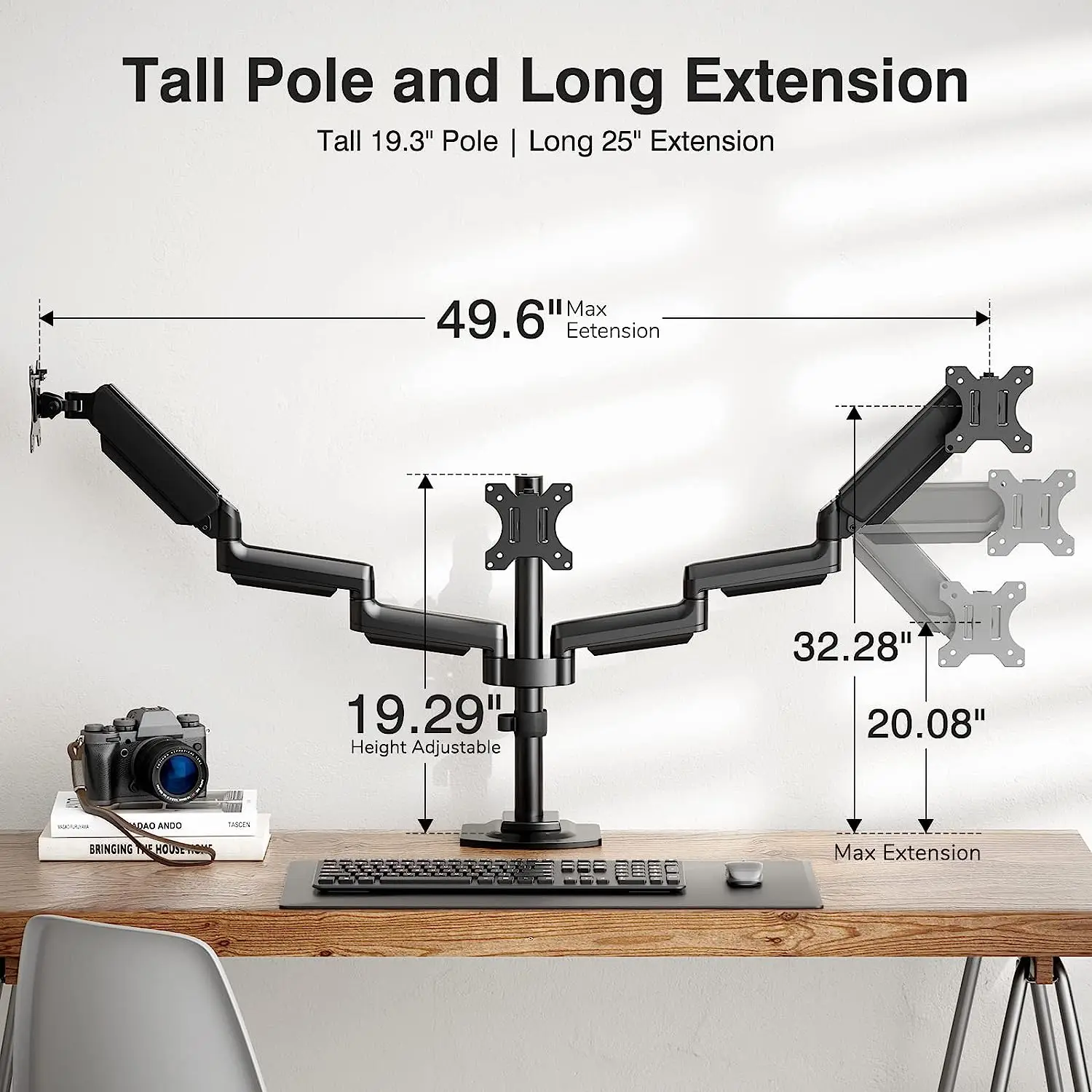 Heavy Duty Triple Monitor Mount Arm Bracket for Efficient Multi-Screen ...