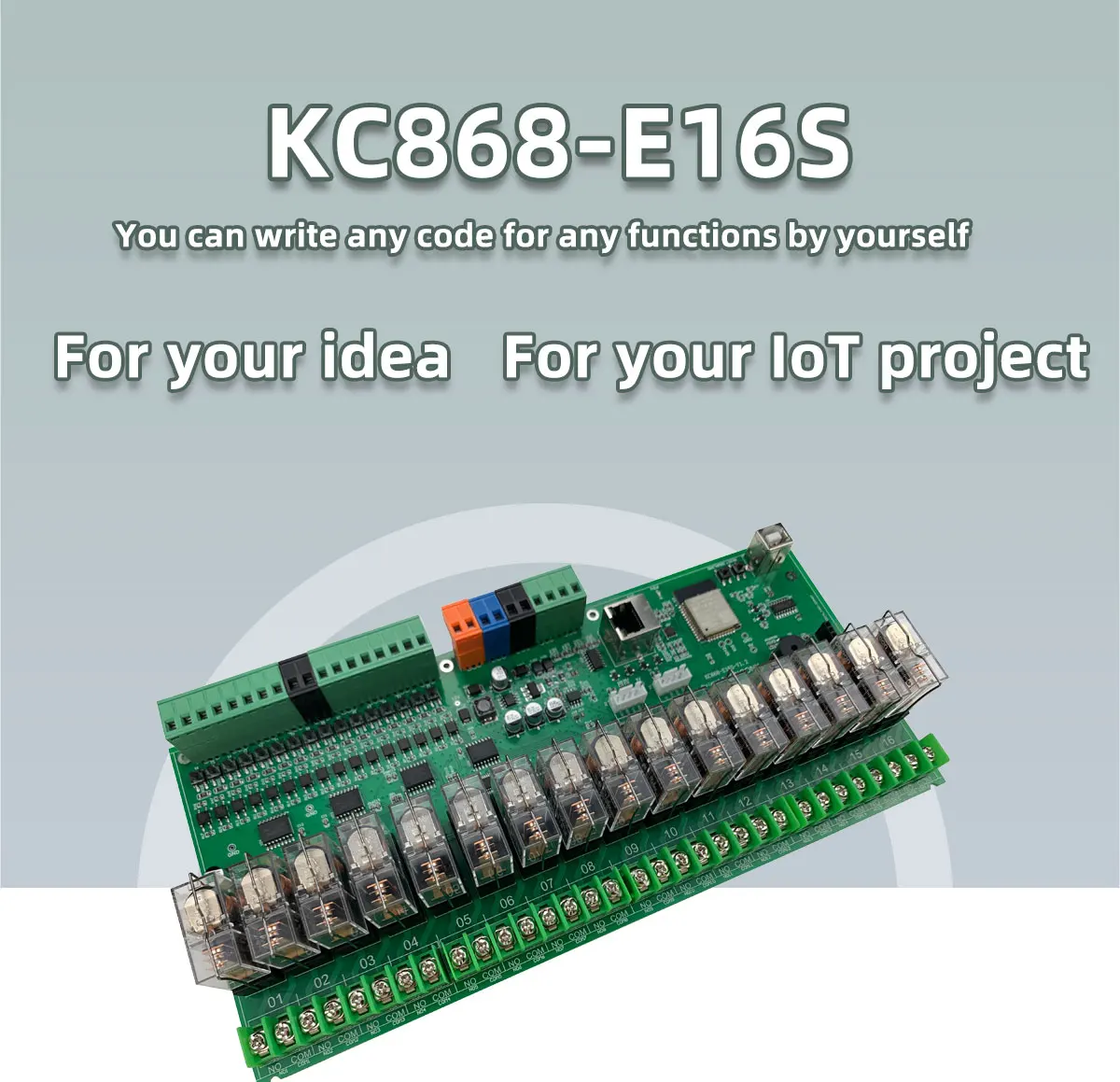 Kincony Kc868-e16s Esp32 Wifi Rs232 Usb Ethernet Relay Module Adc Dac ...